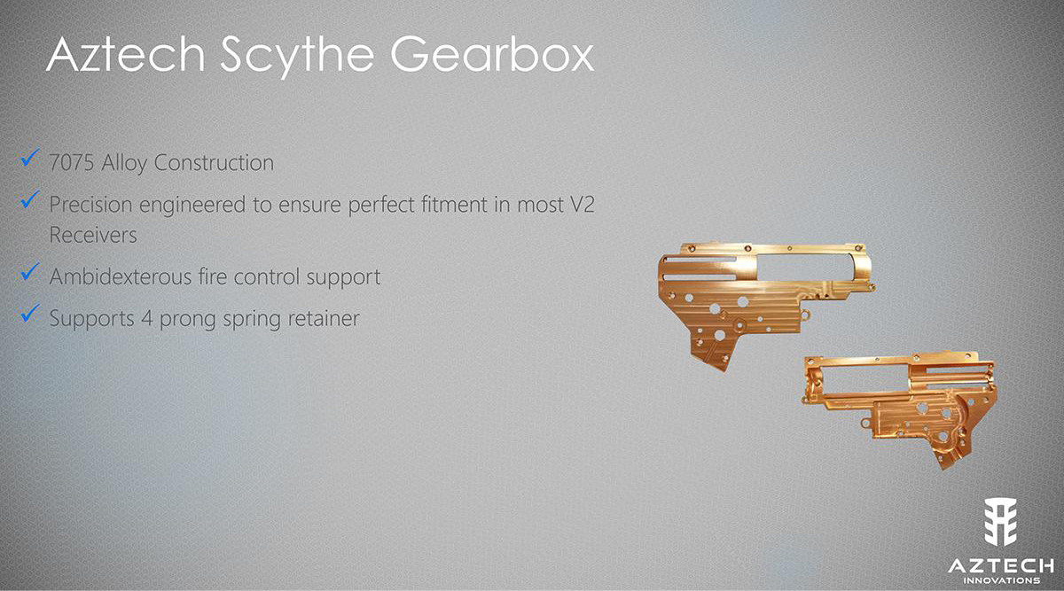 Aztech Innovations Scythe CNC 7075 Aluminum Airsoft V2 Gearbox - Hero ...
