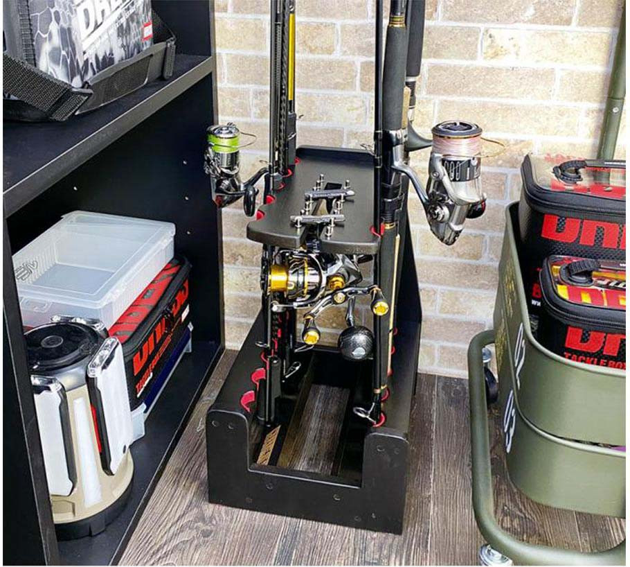 DRESS Open Sided Wooden Fishing Rod Stand & Display - Hero Outdoors