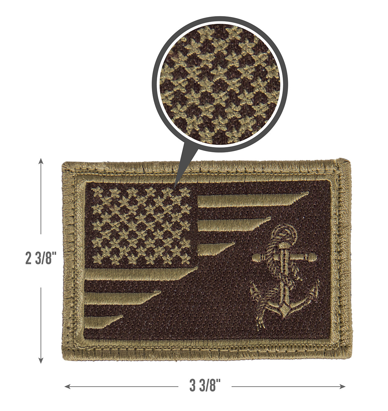 Rothco US Flag / USN Anchor Patch With Hook Back - Hero Outdoors
