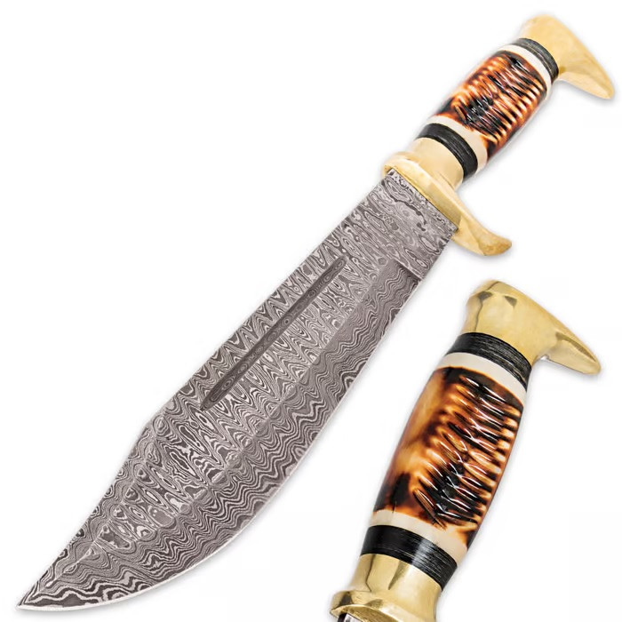 Timber Wolf Golden Stag Bowie Knife - Hero Outdoors