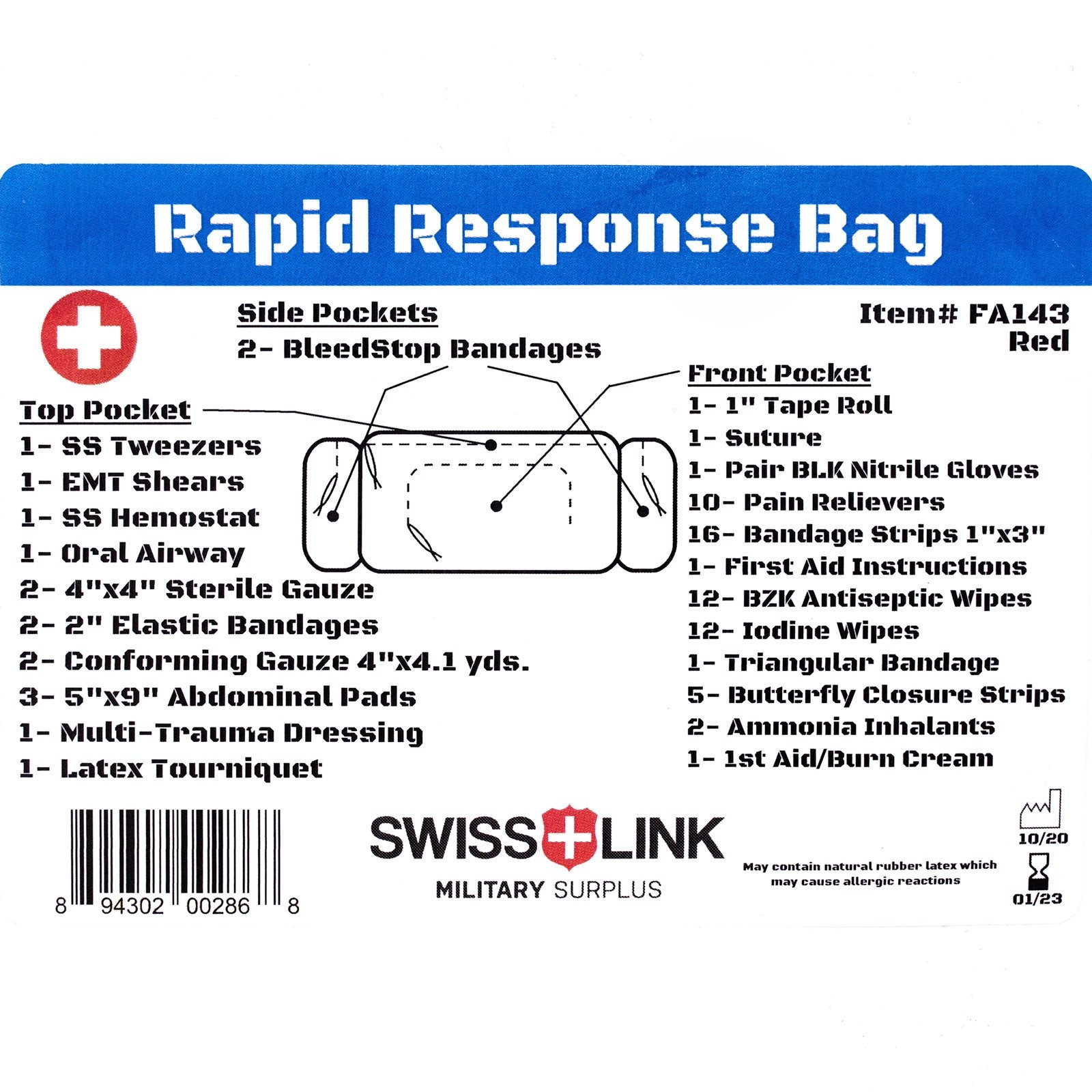 First Aid Rapid Response Bag Red - Hero Outdoors
