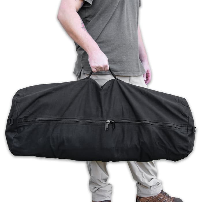 Black Medium Side Zipper Duffle Bag - Hero Outdoors
