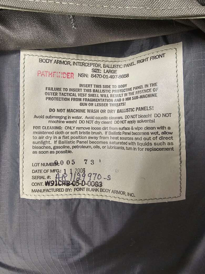 U.S. Armed Forces Interceptor Body Armor w/ Soft Armor and Plates ...