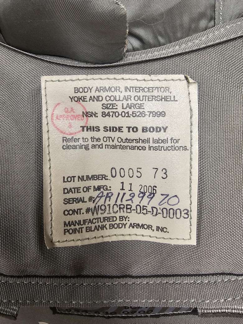 U.S. Armed Forces Interceptor Body Armor w/ Soft Armor and Plates ...