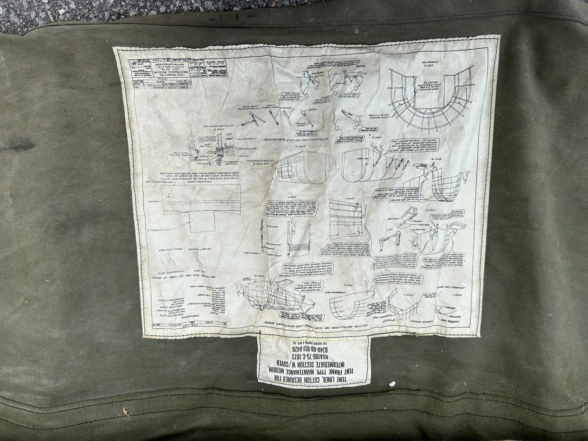 U.S. Armed Forces Tent Liner Designed for Tent Frame Type: Maintenance ...