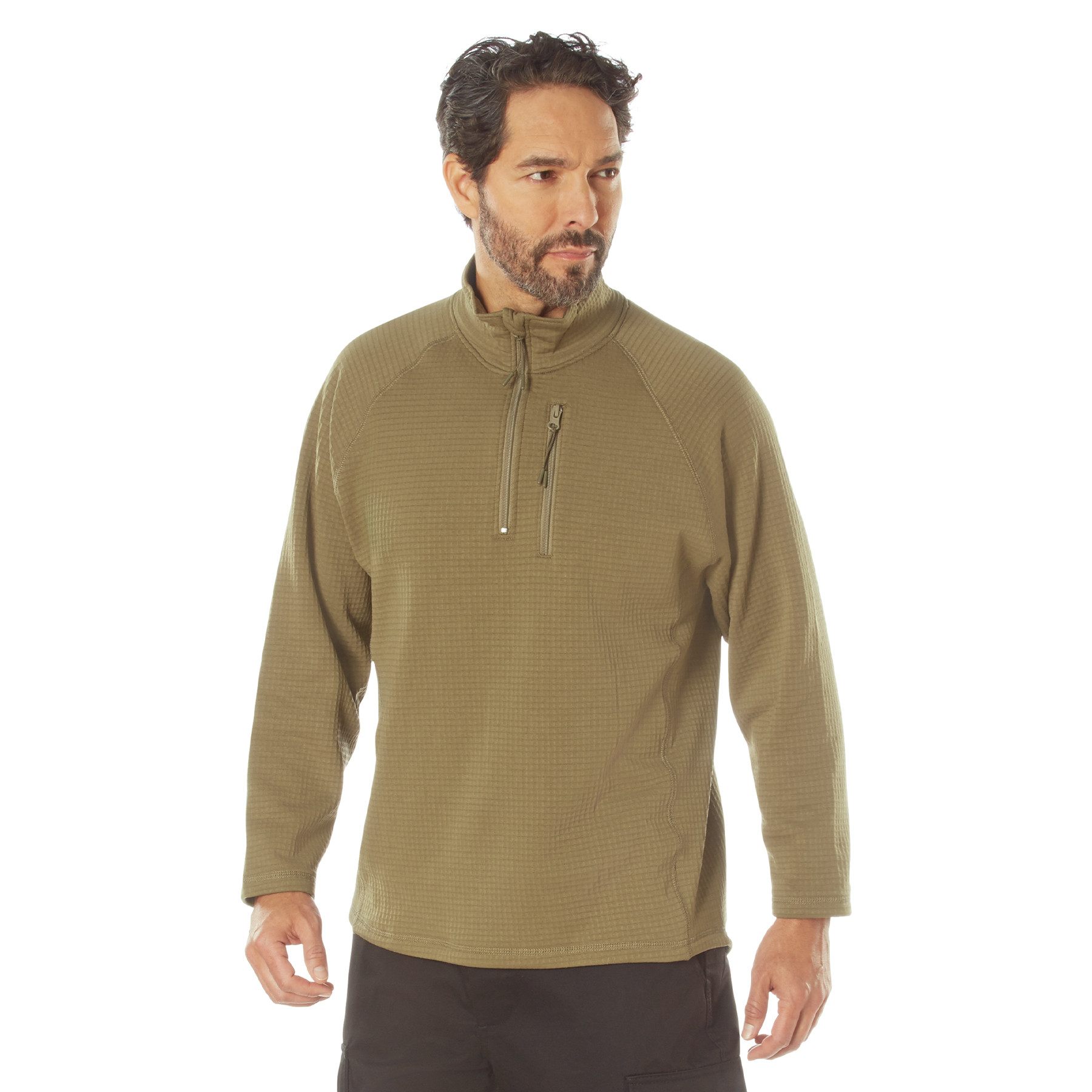 Rothco Grid Fleece Pullover - Coyote Brown - Hero Outdoors