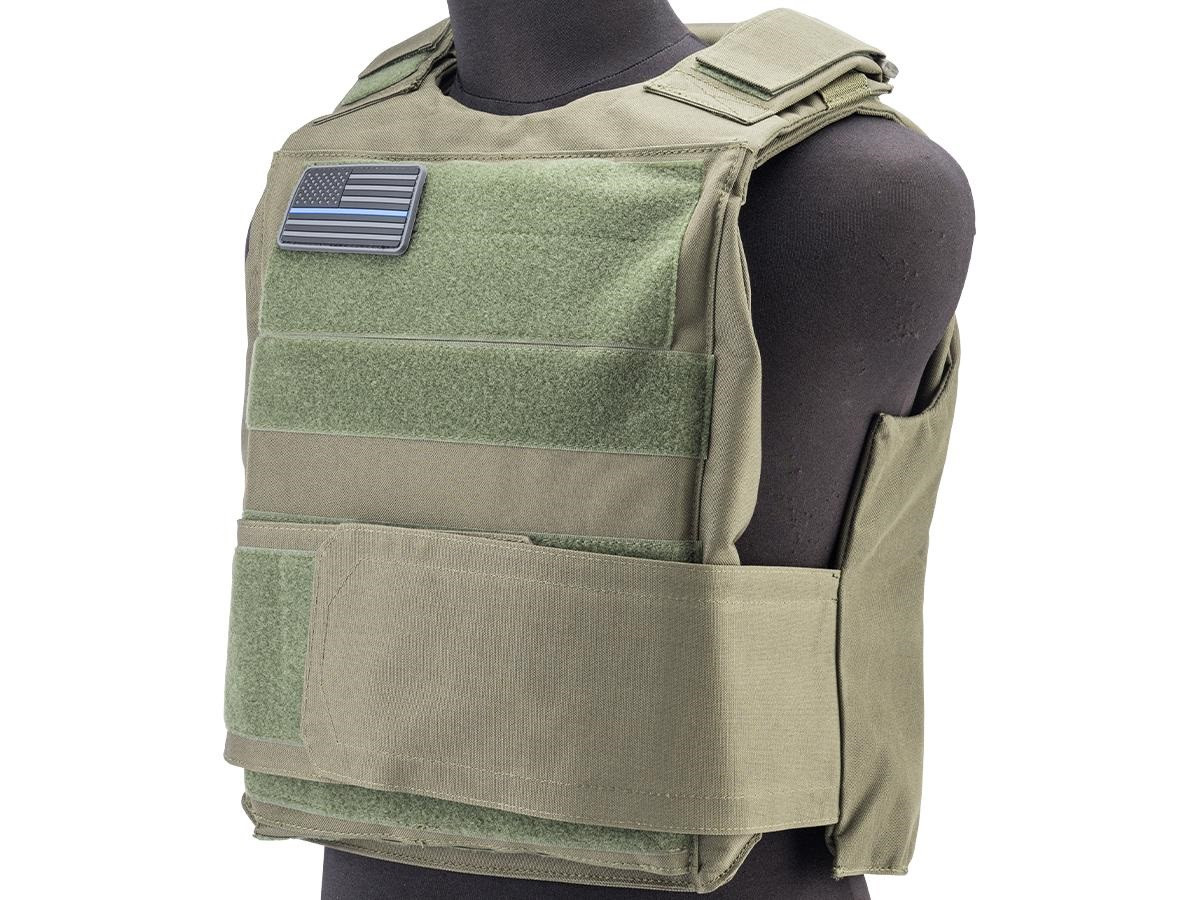 MATRIX Heavy Duty Slick Body Armor Vest w/ Loop Patch Panel