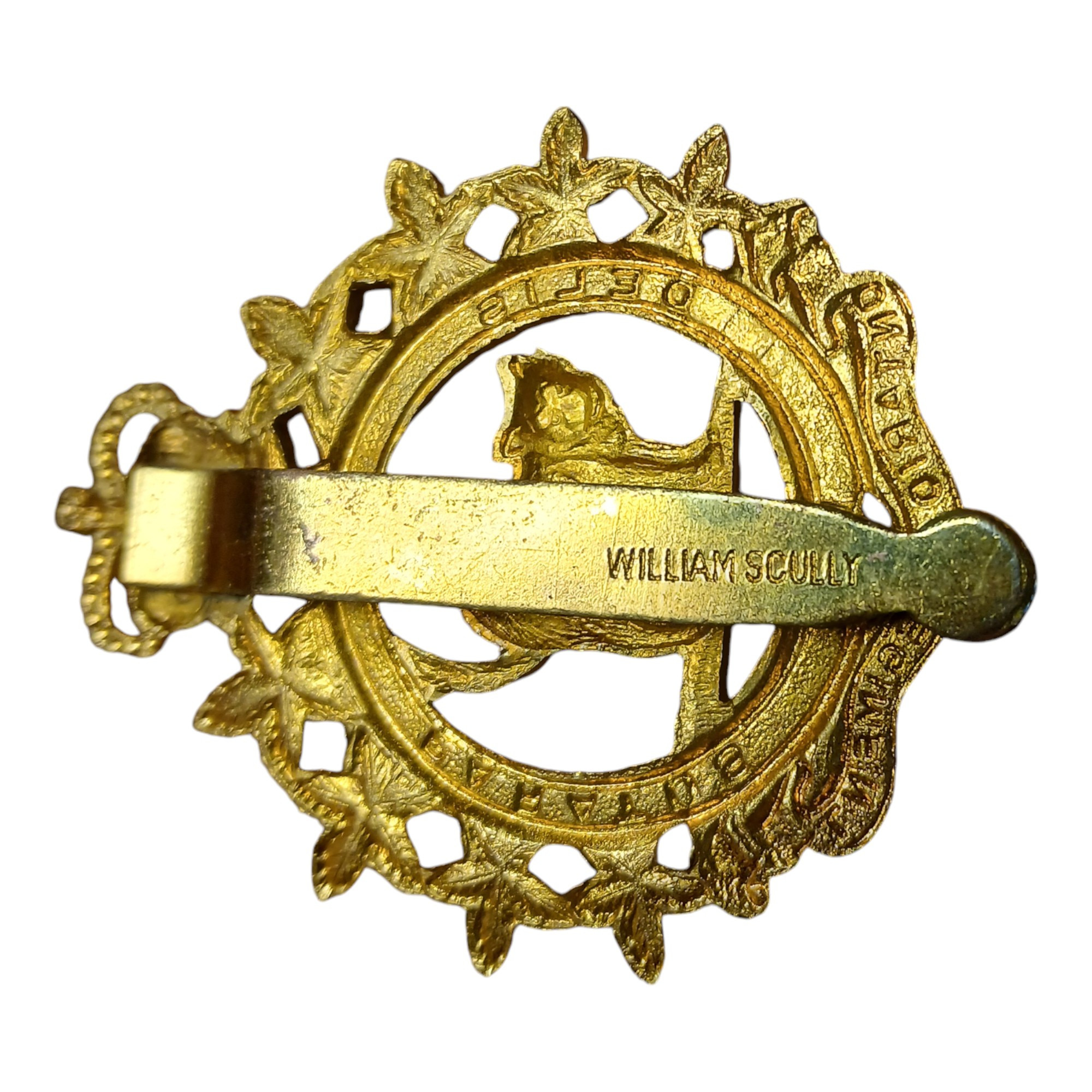 Ontario Regiment Queen's Crown Cap Badge W/ Slider