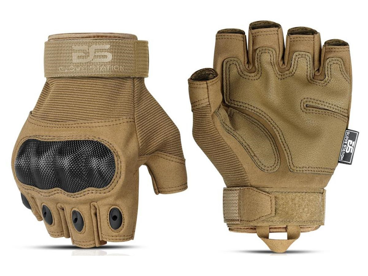 GLOVE STATION Combat Hard Knuckle Fingerless Gloves