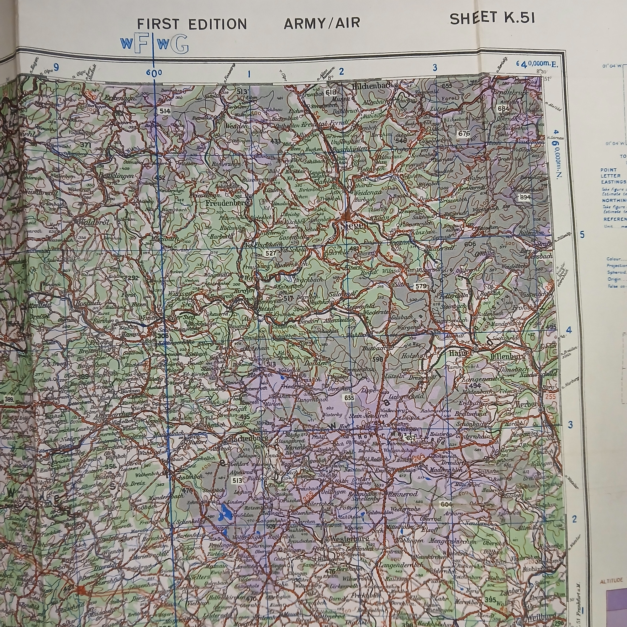 WW2 British Army/Air Map Of Cologne/Köln - Dated 1942