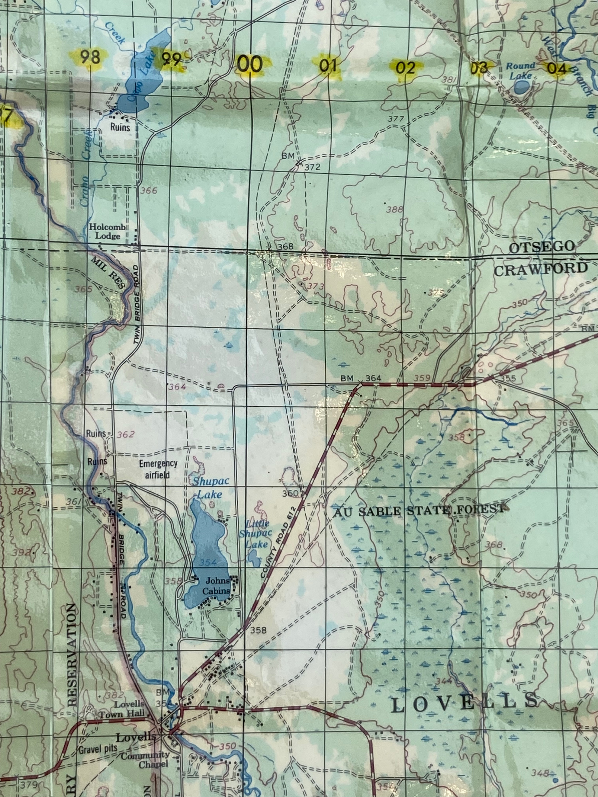 U.S/Canadian Forces Old Military Exercise Field Map - Camp Grayling