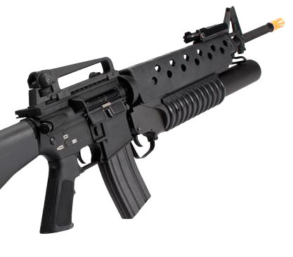 G&P Airsoft M16 "Scar Face" Conversion Kit w/ M203 Gas Grenade launcher ...
