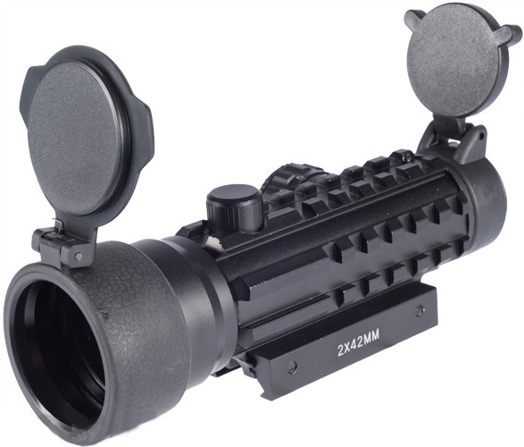 Matrix 2x42 Dual Illuminated Red Green Dot Scope with Triple Rails ...
