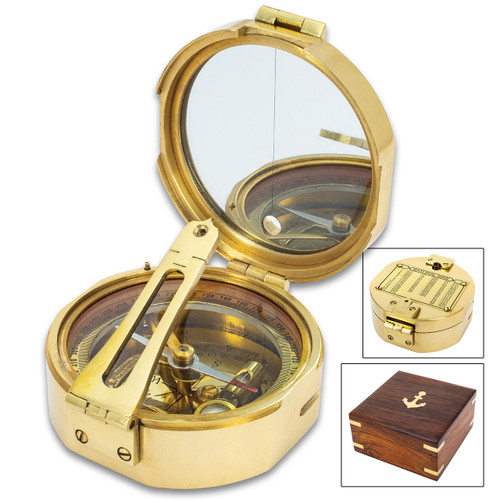 Compass In Wooden Box - Hero Outdoors