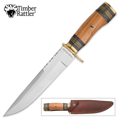Timber Rattler Ranchero Fixed Blade Knife with Genuine Leather Sheath ...