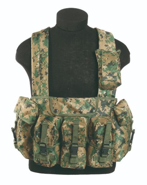 Mil-Tec Digital Woodland Camo 6-Pkt. Chest Rig - Hero Outdoors
