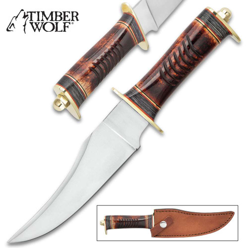 Timber Wolf Aboriginal Hunter Knife w/Sheath - Hero Outdoors