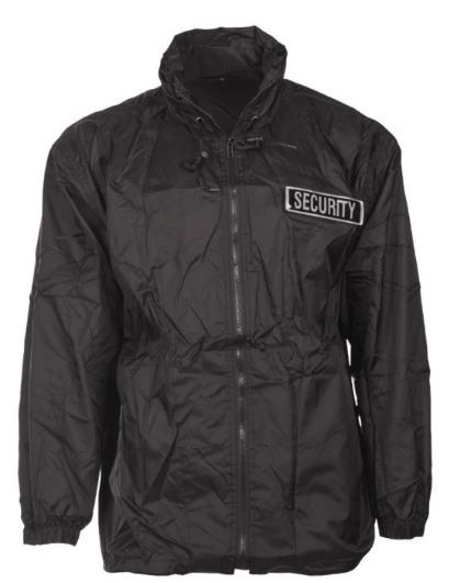 Mil-Tec Black Security Windbreaker - Hero Outdoors