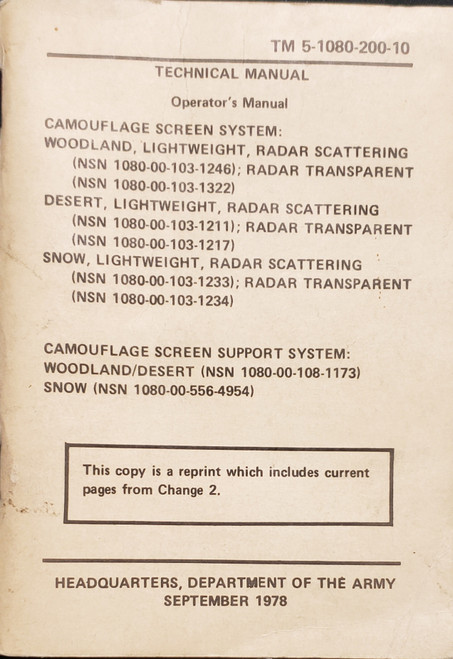 US Armed Forces Technical Manual - Camouflage Screen System - Hero Outdoors