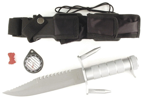 RUKO K2005, 420J2, 7-1/2" Fixed Blade Survival Knife w/ Compass - Hero ...