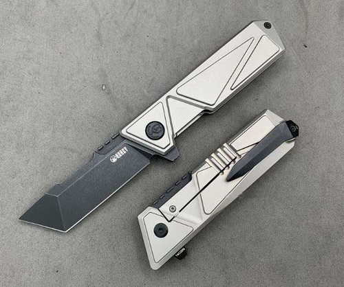 Kubey Avenger Flipper Framelock Knife, 14C28N Sandvik Black, Titanium ...