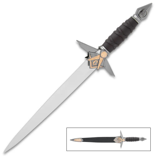 Masonic Compass Guard Dagger & Scabbard - Hero Outdoors