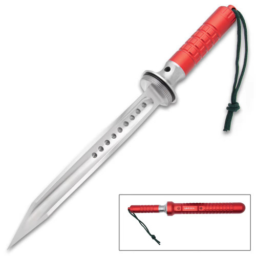 Wartech Red Helix Tri-Edge Dagger w/Sheath - Hero Outdoors