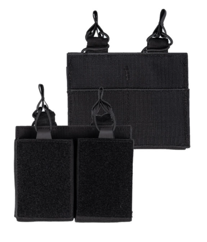 MIL-TEC Double Mag pouch (black) w/Velcro - Hero Outdoors