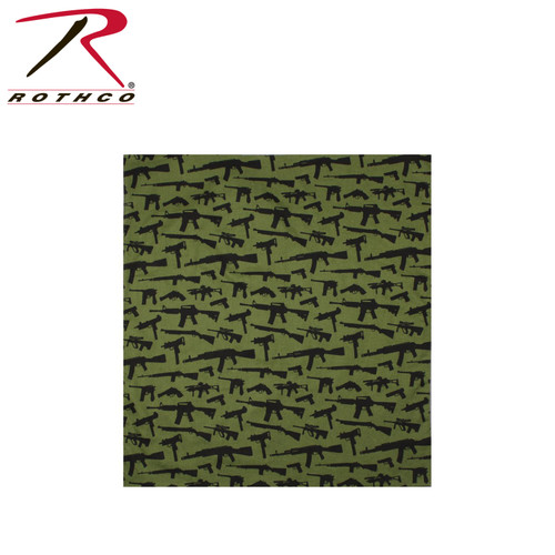 Rothco Gun Pattern Bandana - Olive Drab - Hero Outdoors