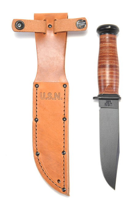 Ka-Bar Mark I USN Knife w/Leather Sheath #2225 - Hero Outdoors