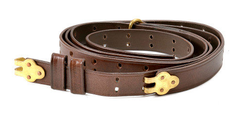 Brown Leather Military Style Rifle Sling 1" - Hero Outdoors