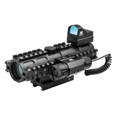 NcStar 2-7x32 Mil Dot/ Micro Dot/Red Laser Combo - Hero Outdoors