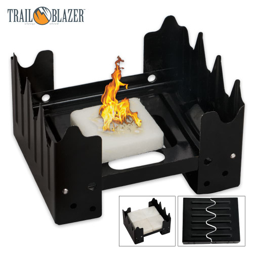 Trailblazer Folding Pocket Stove With Eight Wax Fuel Cubes - Hero Outdoors