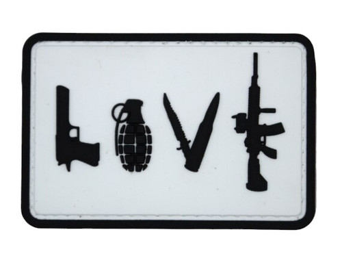 Tactical Love PVC Morale Patch - White - Hero Outdoors