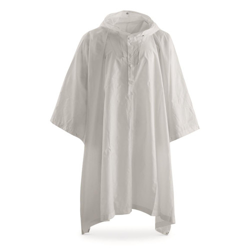 Swiss White Nylon Snow Poncho - Hero Outdoors