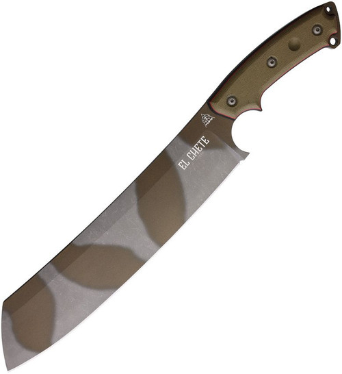 TOPS El Chete Fixed Blade Knife Midnight Bronze Camo Micarta Green ...