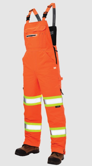 Flex Safety Bib Overall (Fluorescent Orange)