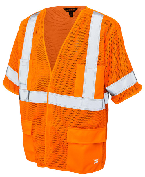 Mesh Safety Vest with Sleeves (Fluorescent Orange)