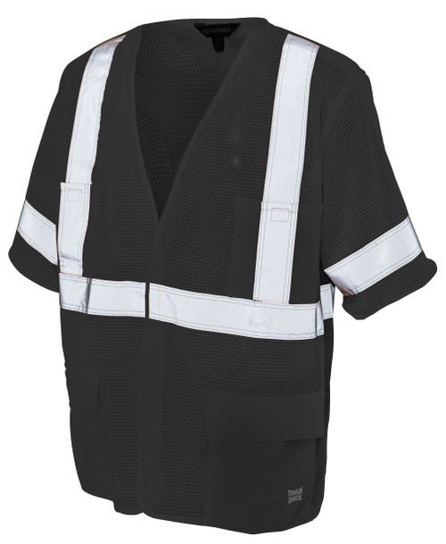 Mesh Safety Vest with Sleeves (Black)