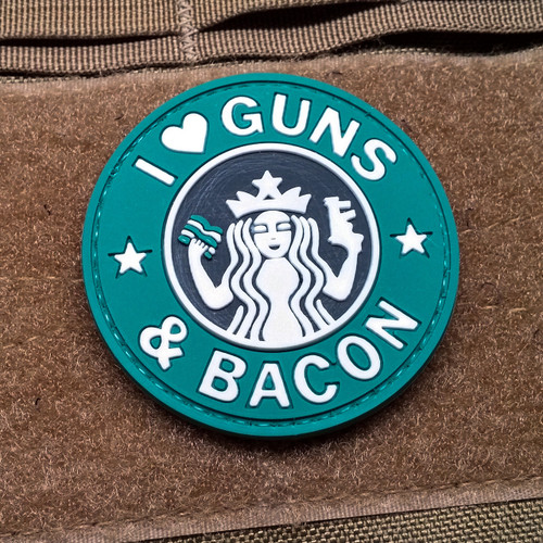 Rubberized PVC "I Love Guns & Bacon" - Morale Patch - Hero Outdoors