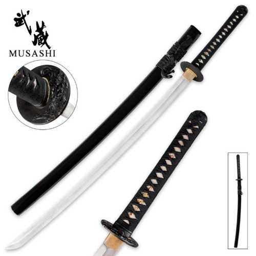 Musashi Silver Series Midnight Emperor Katana Sword - Hero Outdoors