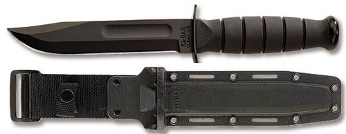 Ka-Bar 1258 Black Short Straight Edge w/Hard Sheath - Hero Outdoors