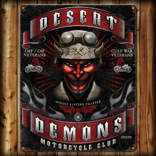 Vintage Wall Sign - Desert Demons MC - Hero Outdoors