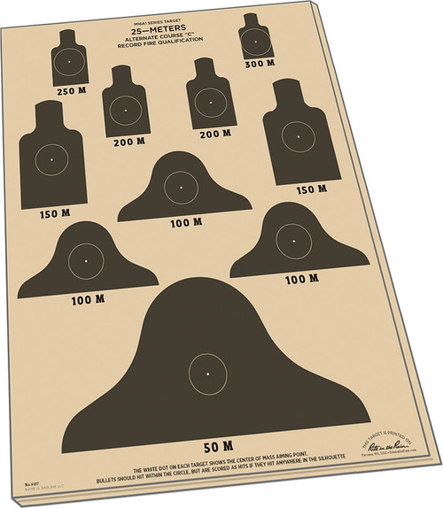 25m Target Sheets M16A1 100 - Hero Outdoors