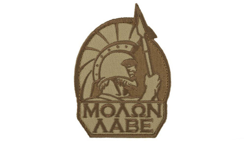Mil-Spec Monkey "Molon Labe" Morale Patch (Color: Desert) - Hero Outdoors