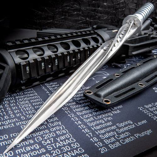 Grey Titanium Spiral Dagger w/Sheath - Hero Outdoors