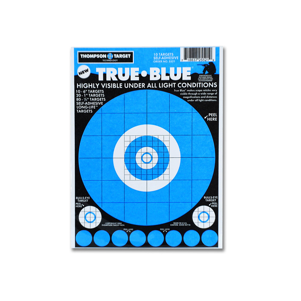 True Blue Low Light Adhesive Shooting Targets by Thompson