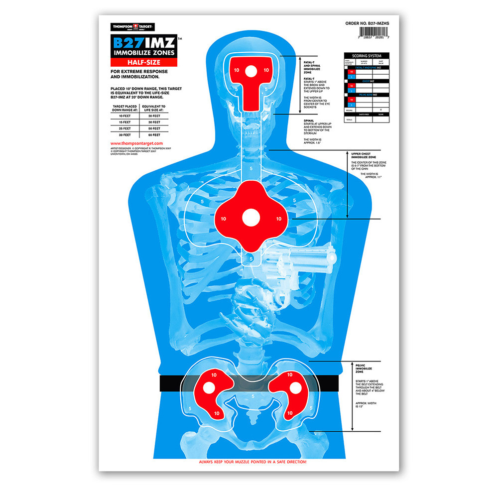 B27-IMZ Half-Size Silhouette Shooting Targets