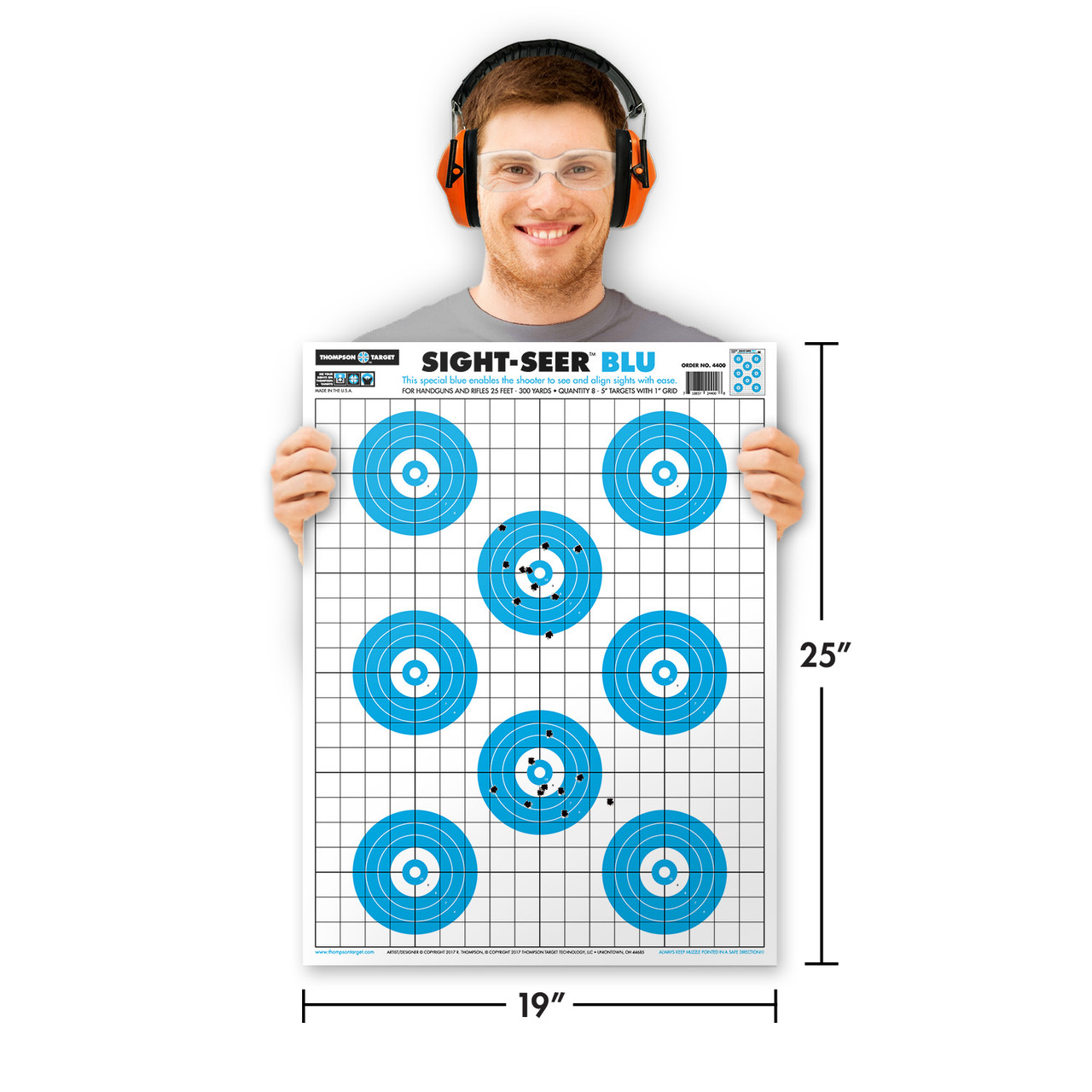 Sight Seer Blu Pistol & Rifle Paper Shooting Targets