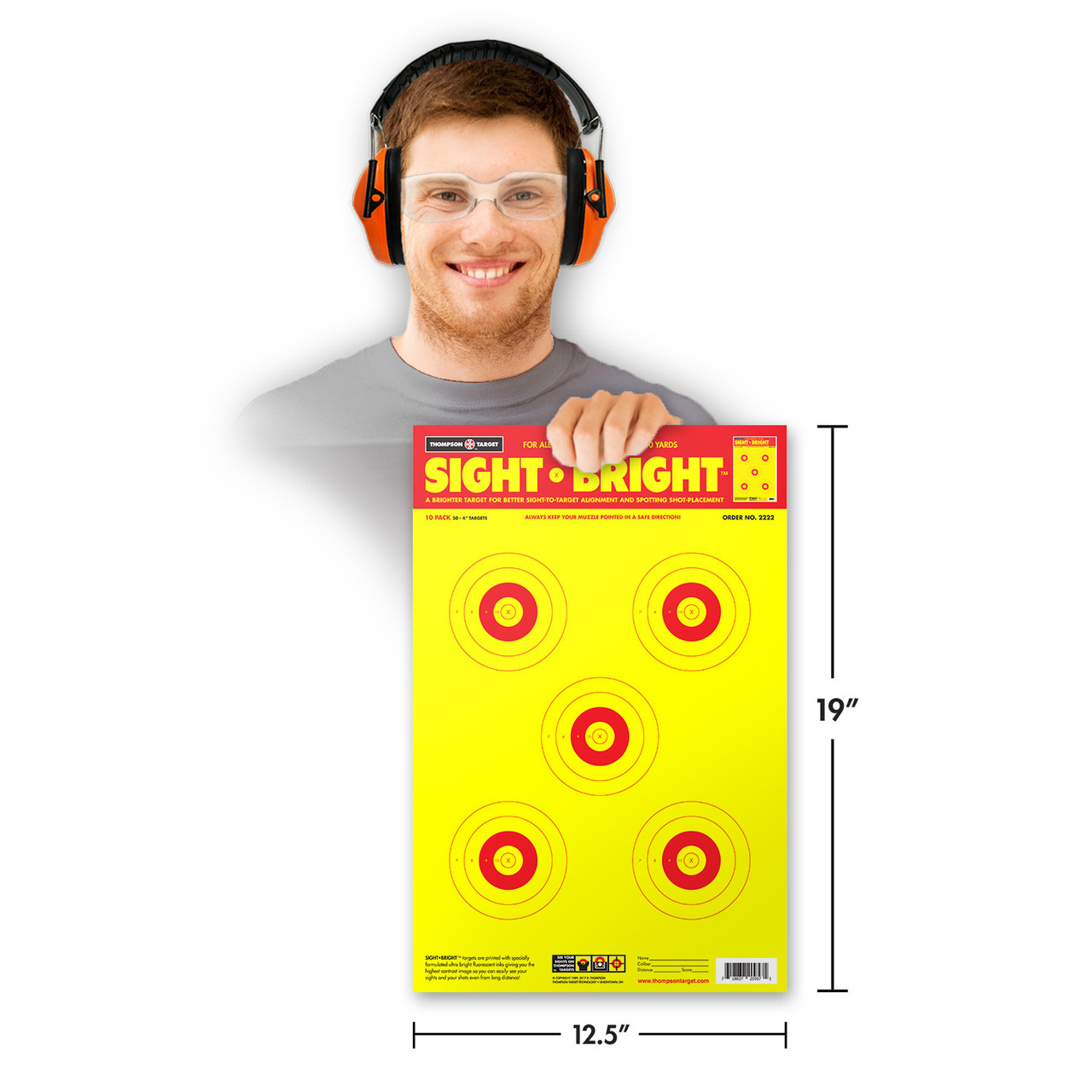 Sight Bright 12.5"x19" Paper Bullseye Shooting Targets